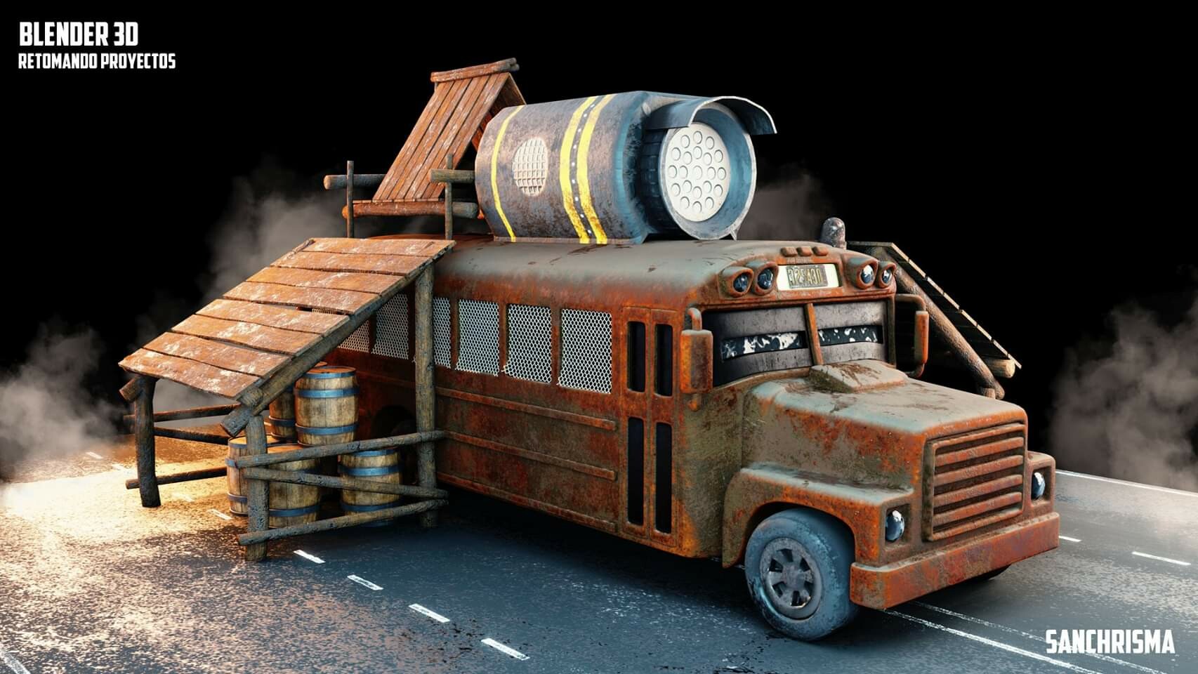 ArtStation - Blender : Bus Apocalíptico : Props : Vídeo games