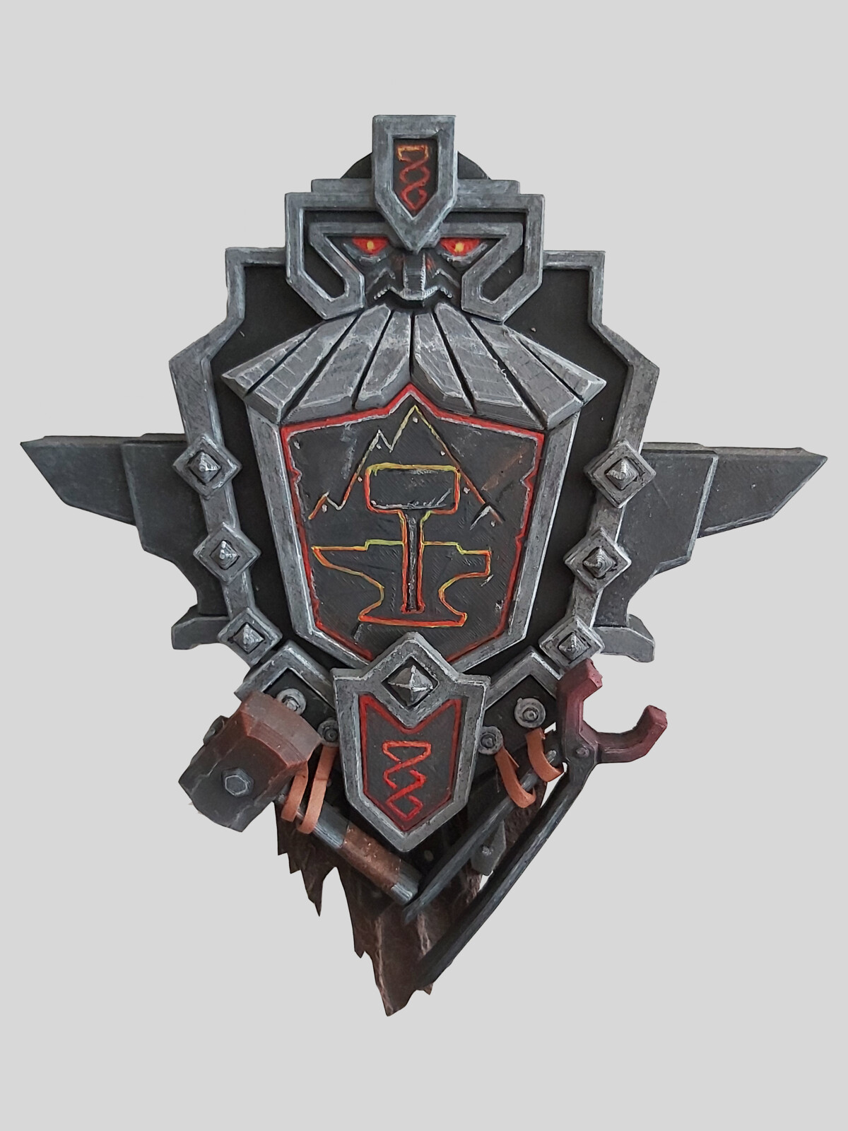 Sarah Preuhs - 3D printed crest of the Dark Iron Dwarves from WoW