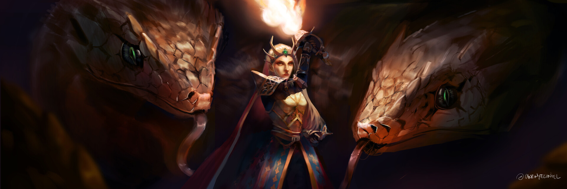 ArtStation - The lady with her..lizards.