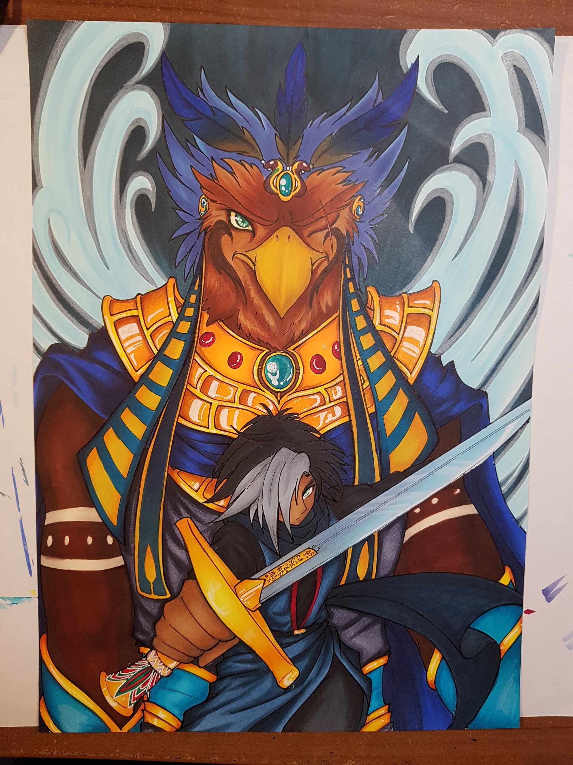 ArtStation - The God of light Horus and Hawk