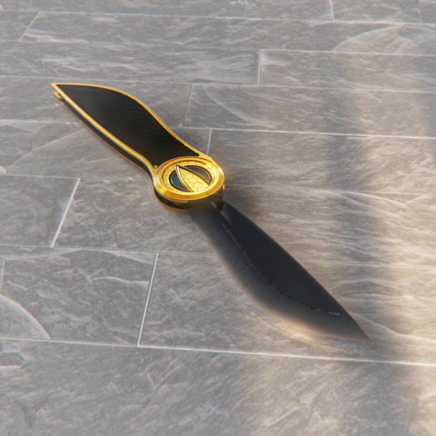 ArtStation - Bee blade 001 Material design for obsidian and gold