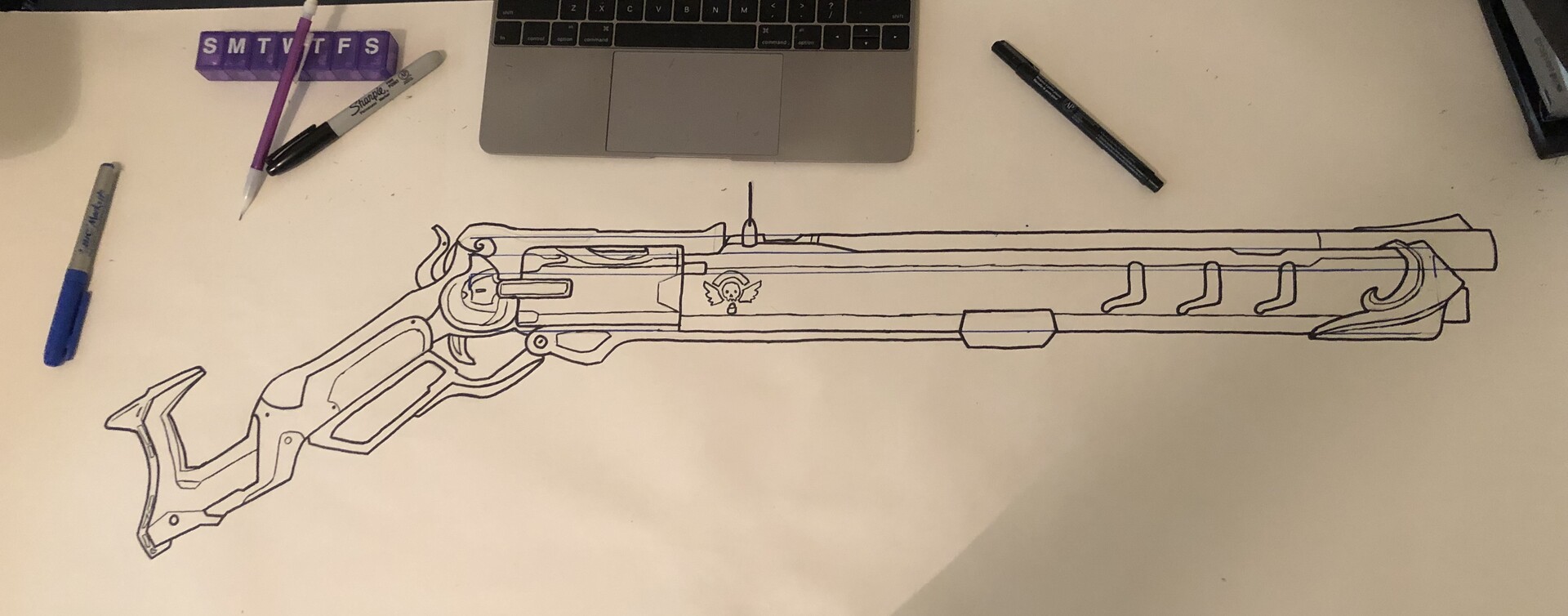 how to draw overwatch weapons