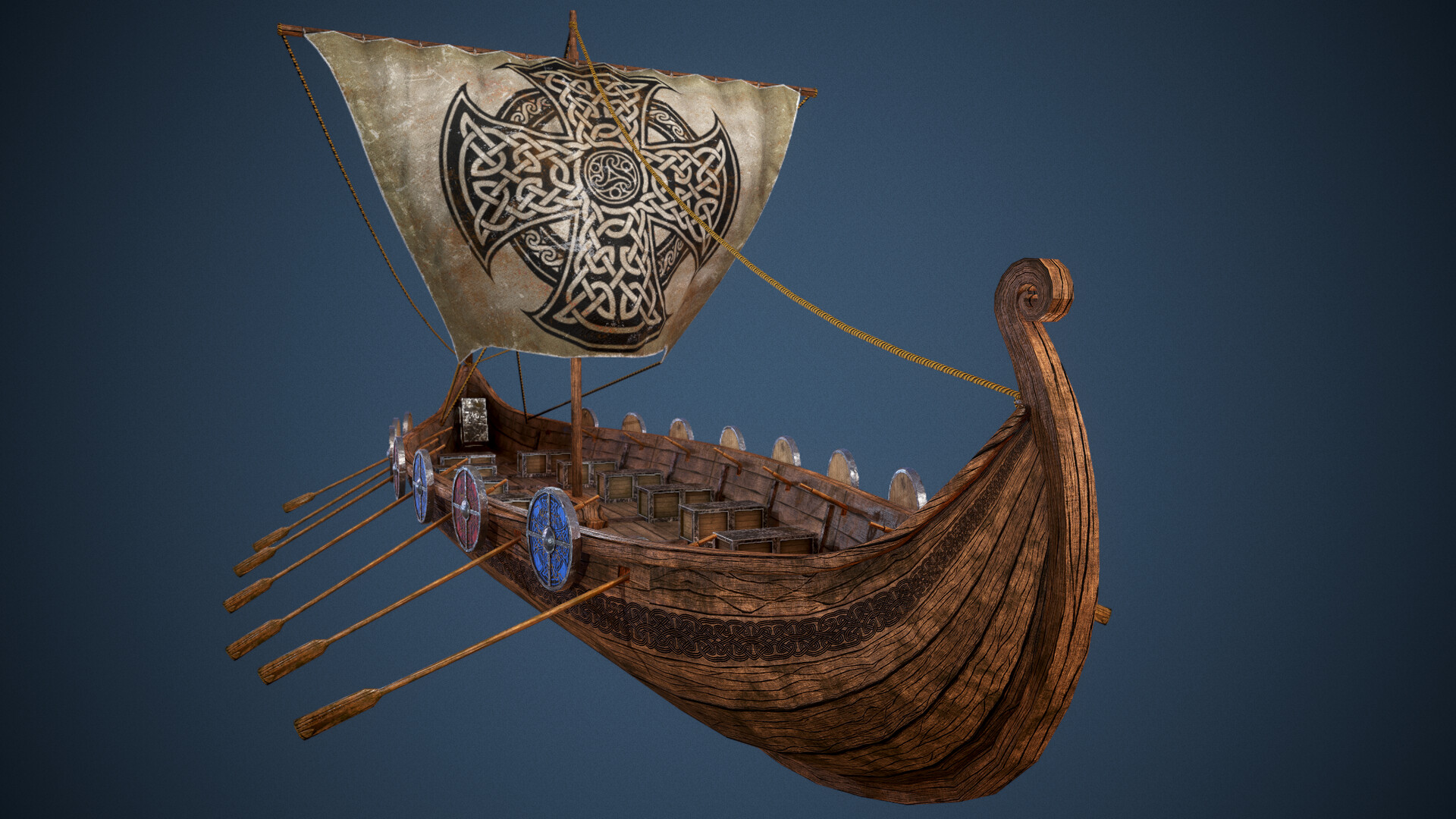 ArtStation - Viking Long Ship Trim Sheet