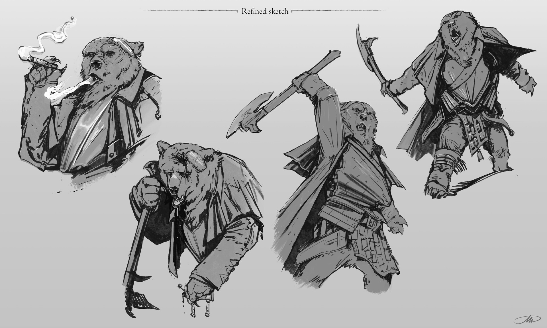 Marco Dotti - The OUTCASTS - character design: the Bear
