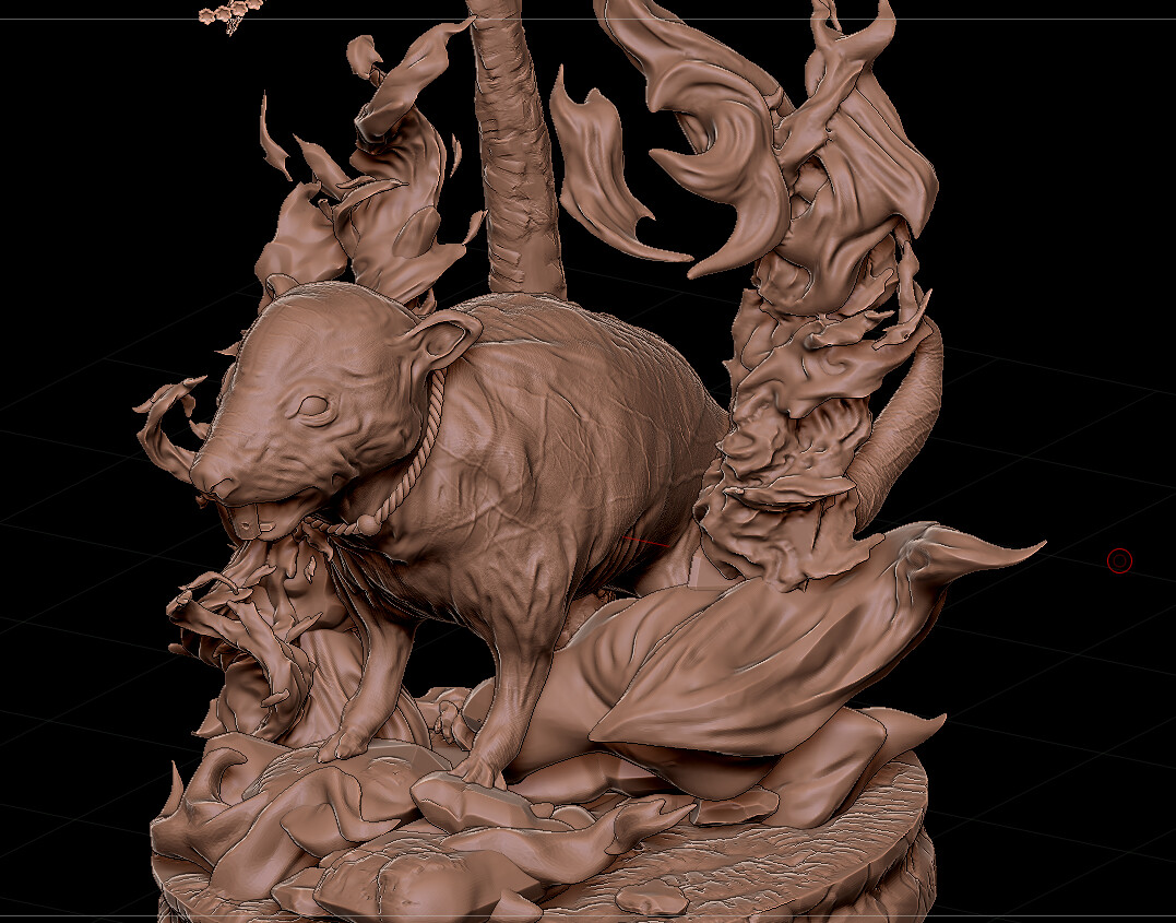 ArtStation - Rat statue work in progress