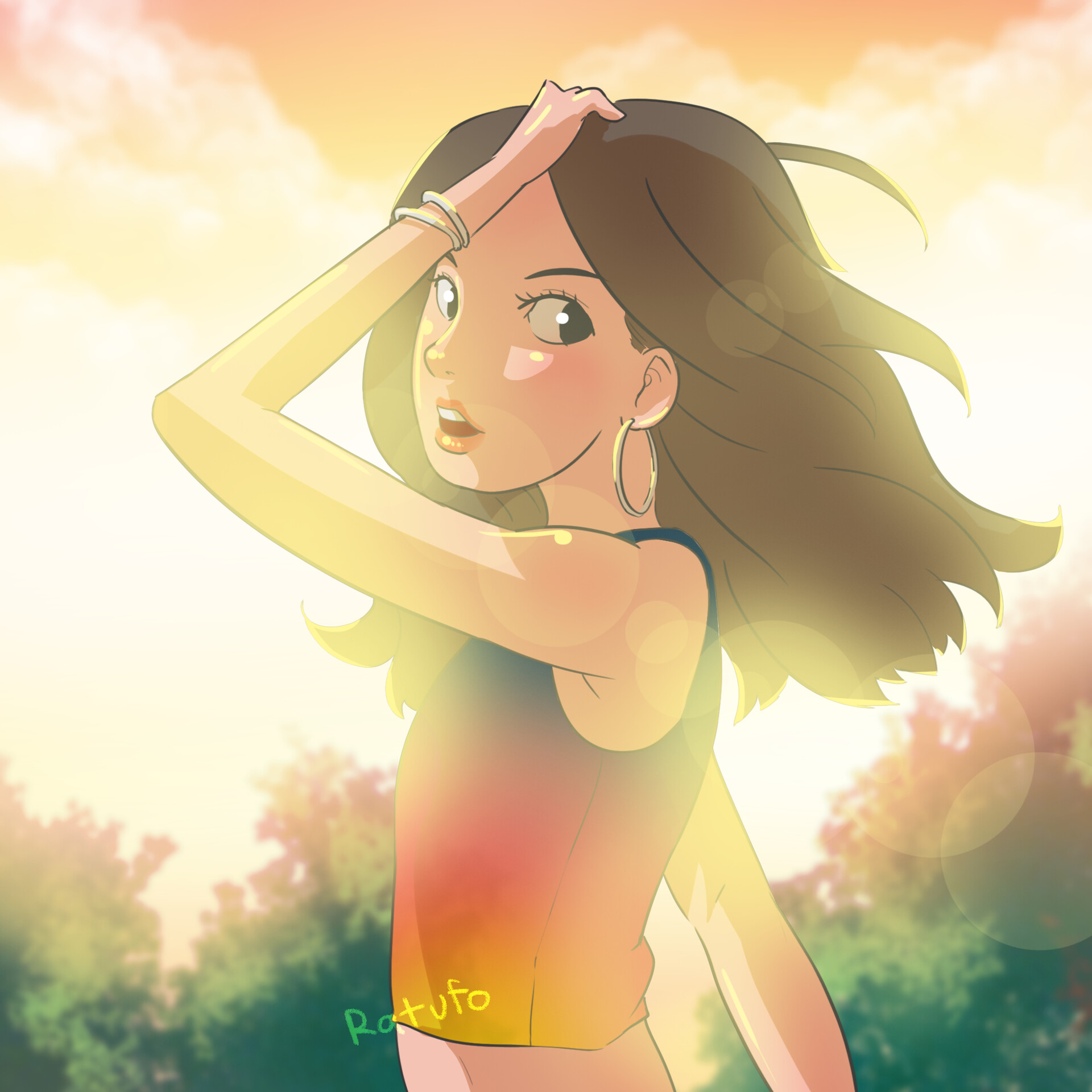 ArtStation - Sunset girl