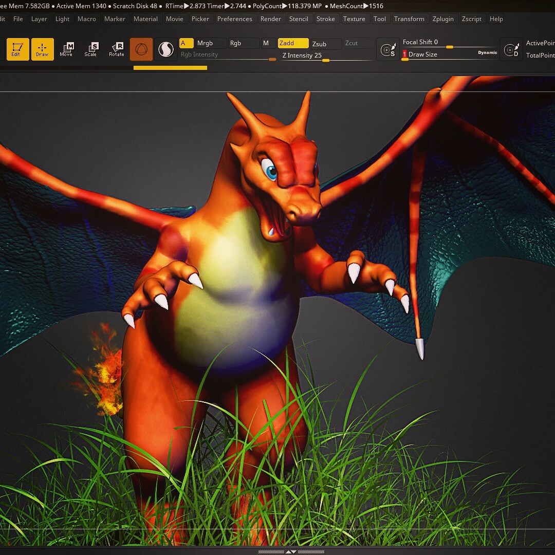 ArtStation - Pokemon character Charizard .....