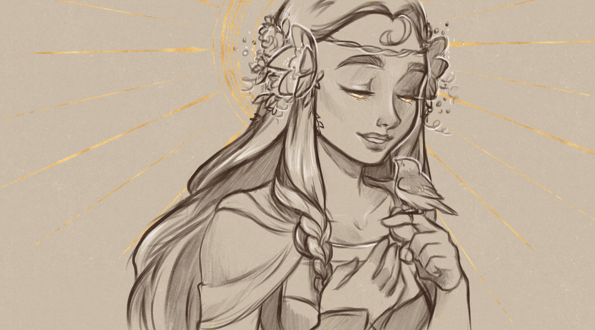 ArtStation - a portrait sketch of hazel