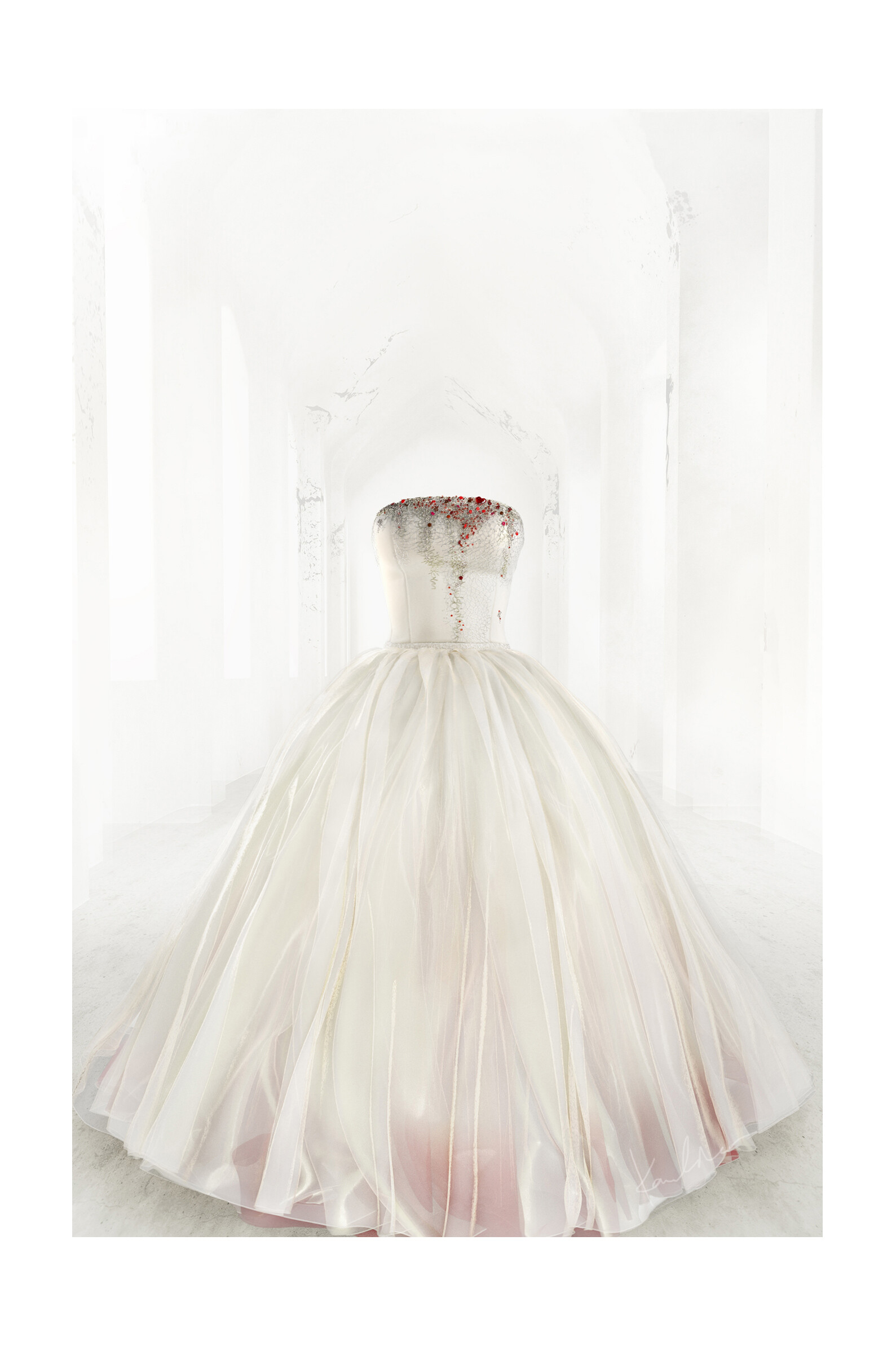 ArtStation - computer generated Couture - The Bleeding Heart Wedding Dress