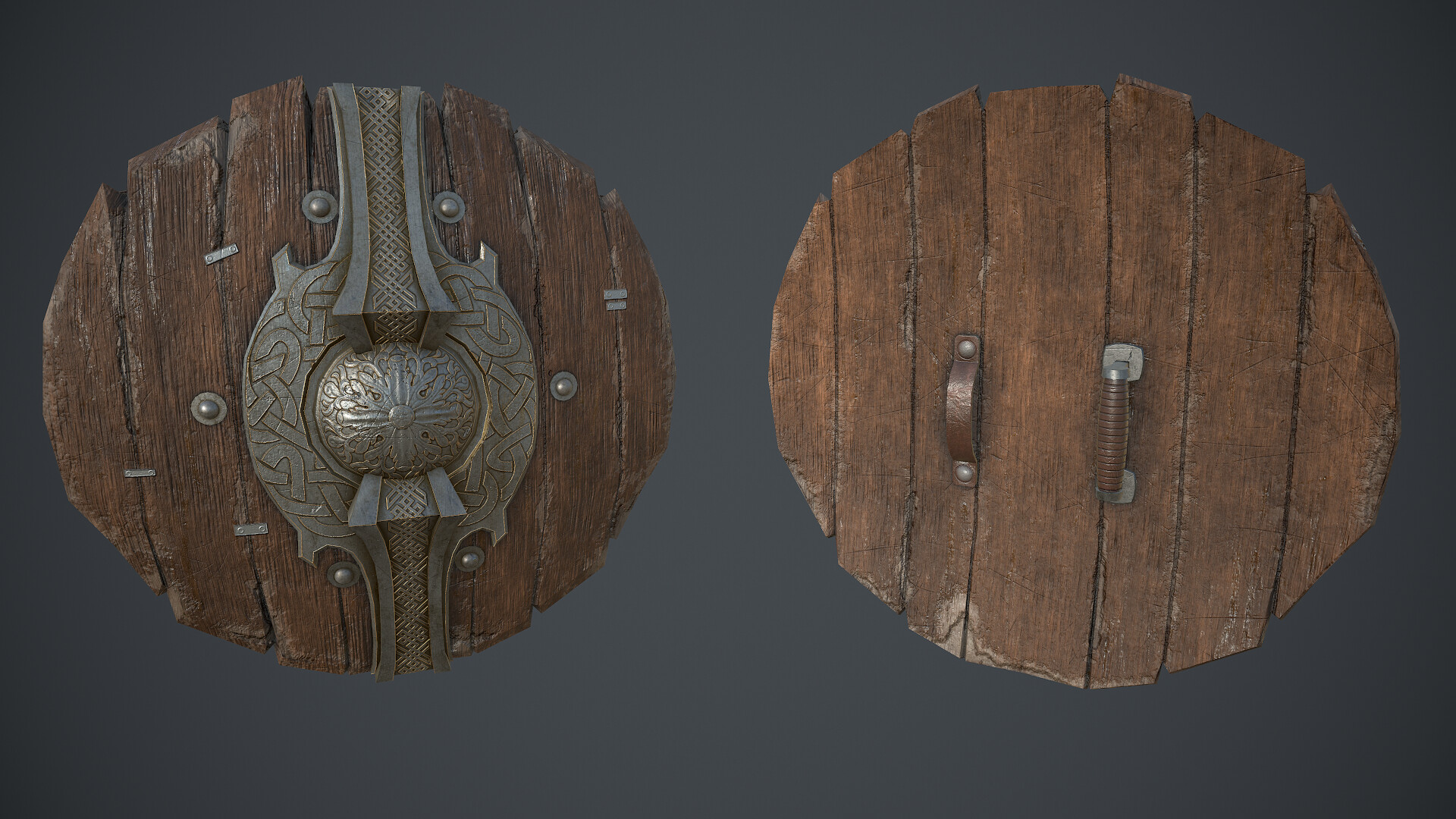 G_Pouraskar - 15 low poly ancient sheild + 4k PBR texture and material ...