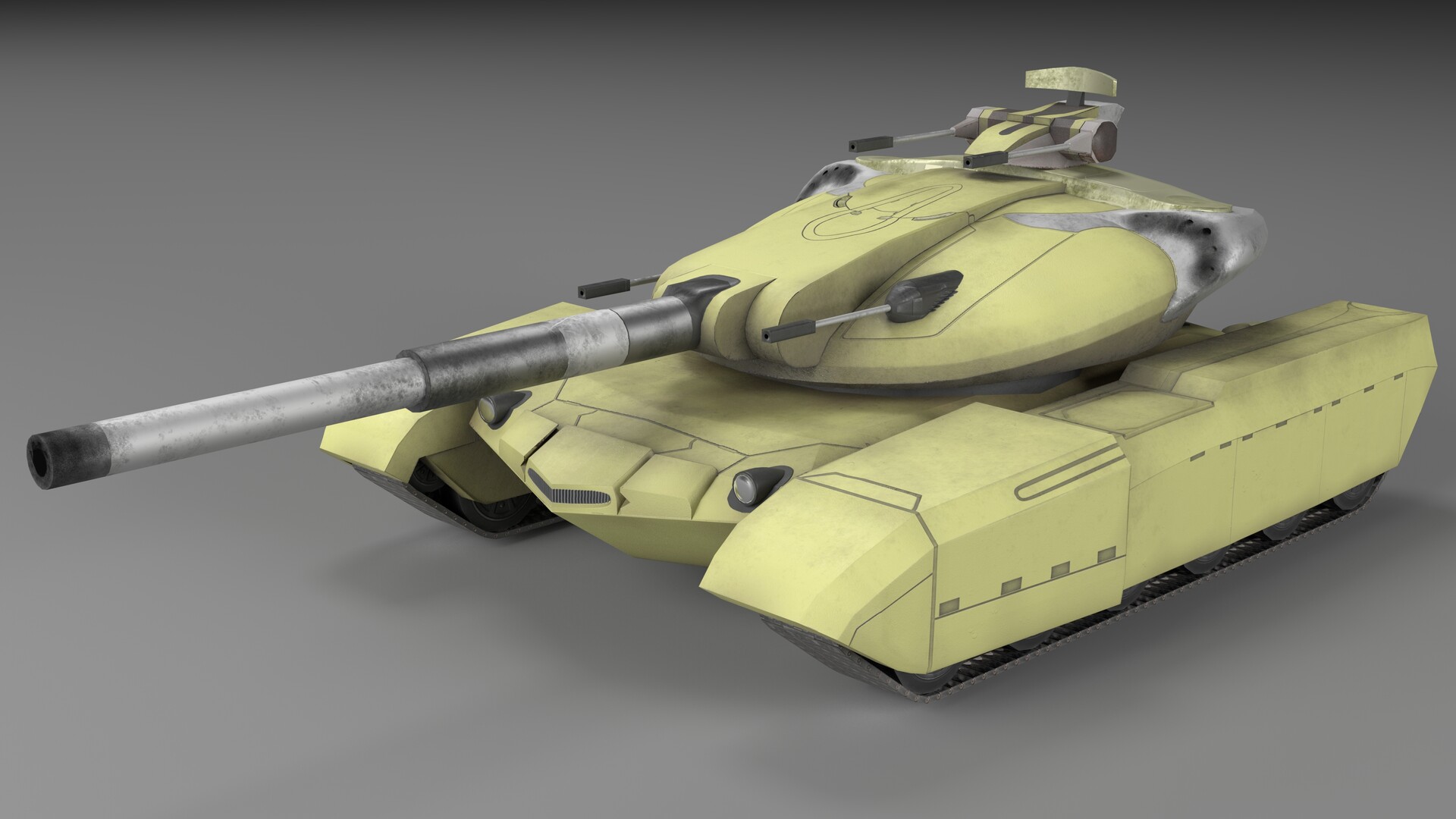 Vladimir FoX - Unmanned assault tank, light class. Low poly model.
