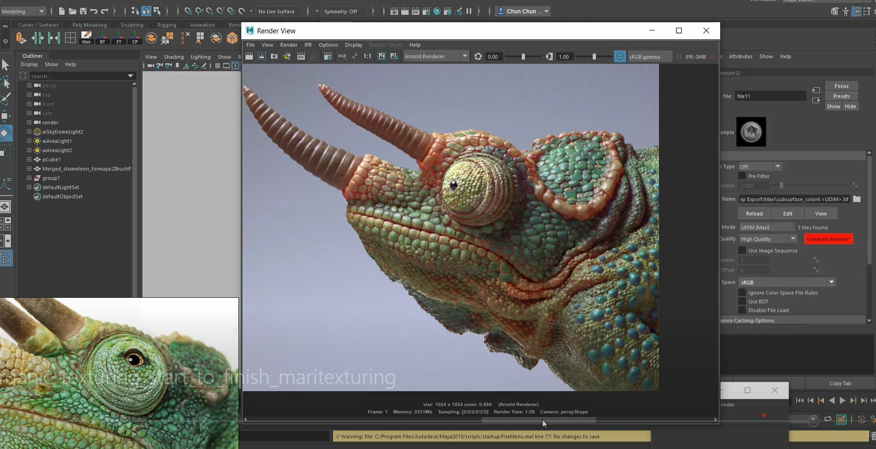 Chun Chun Yang - Chameleon Modeling and Mari Texturing Tutorials