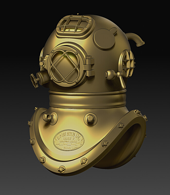 ArtStation - Mark V diving helmet Zbrush sculpt
