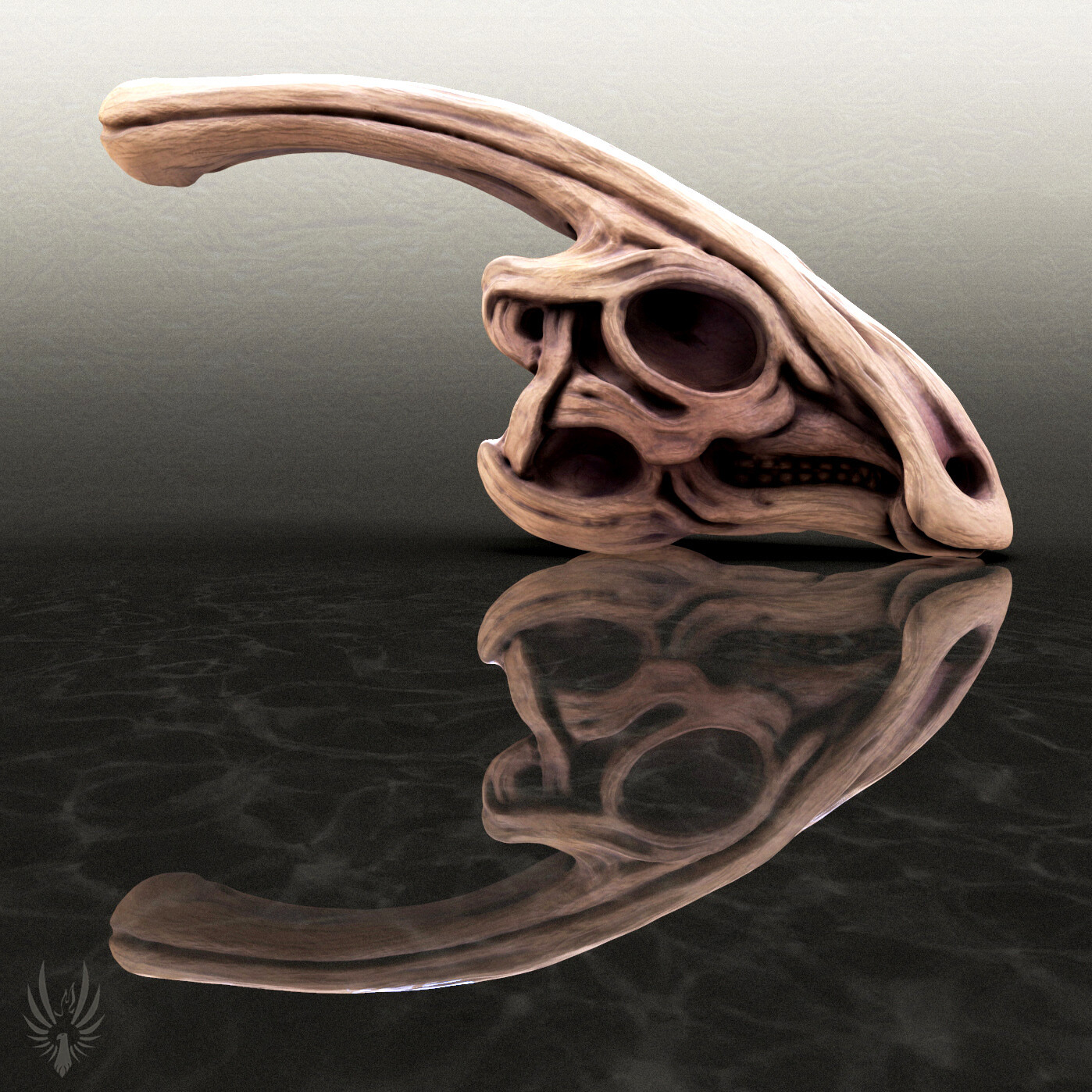 ArtStation - Parasaurolophus Skull sculpt