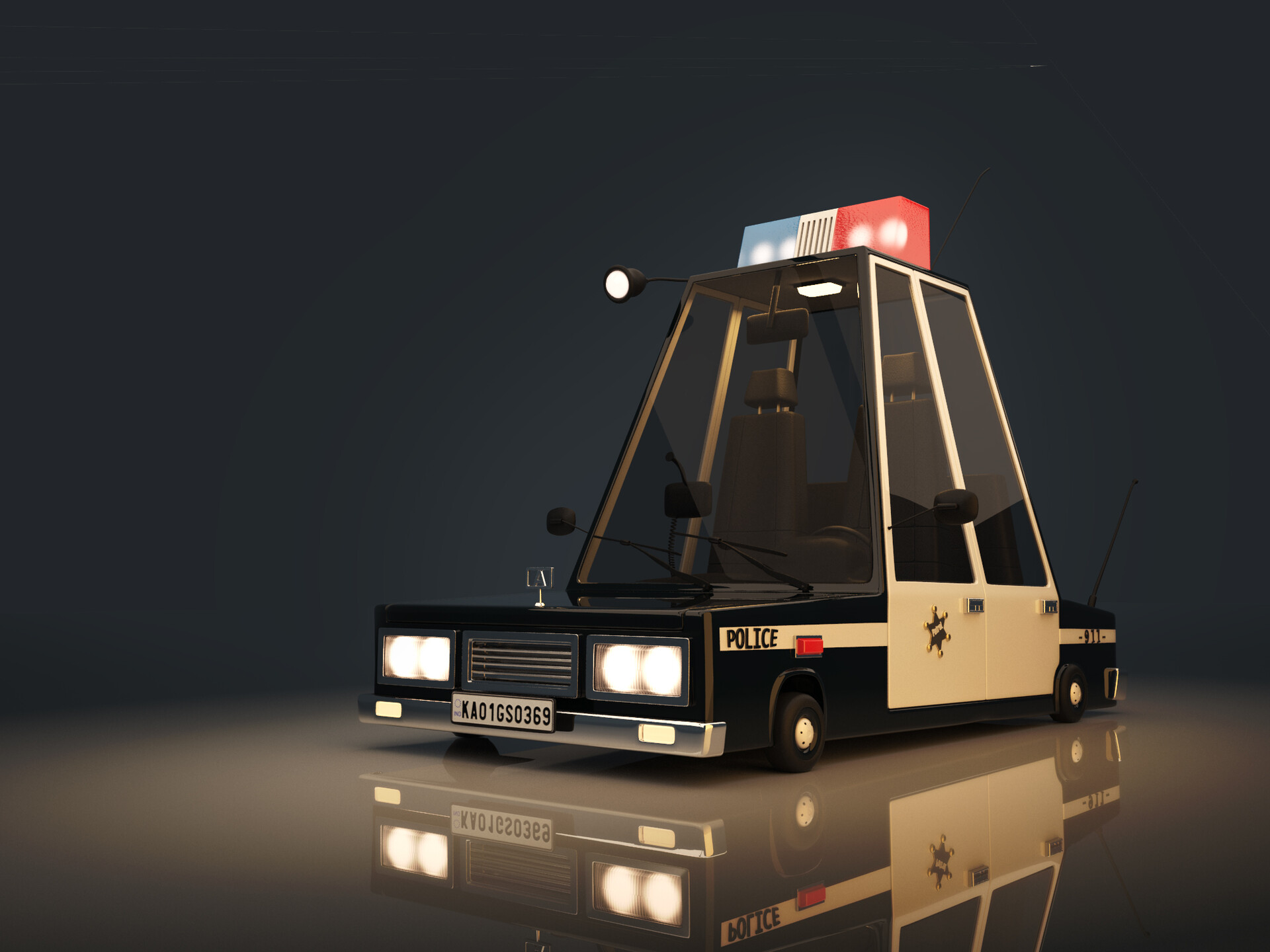 ArtStation - Stylized Police car