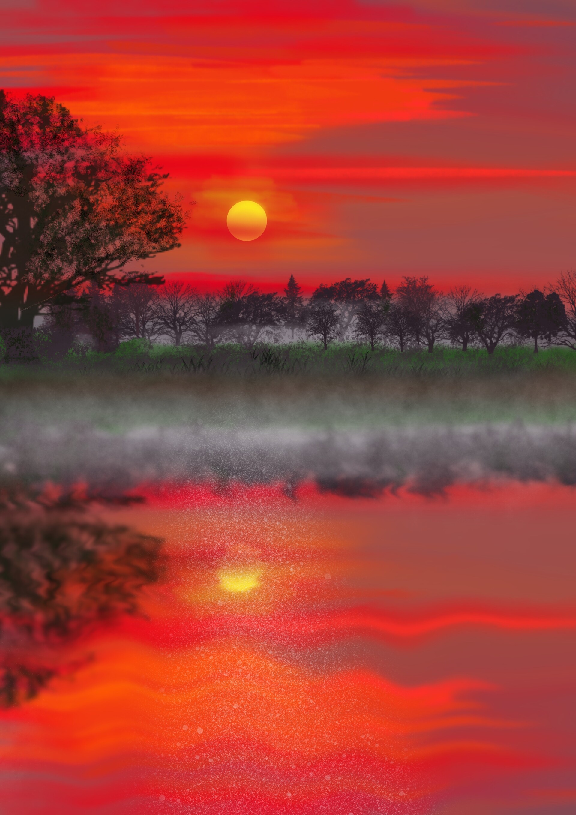 ArtStation - Red sunset