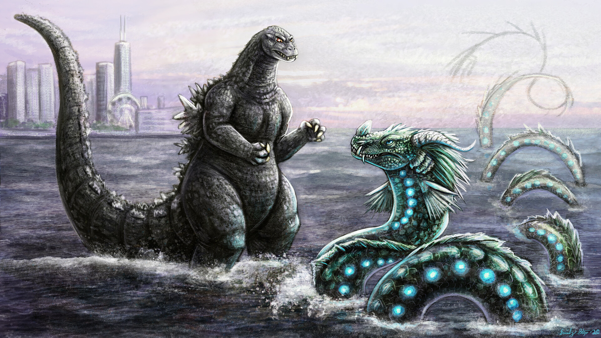 ArtStation - Godzilla in Chicago