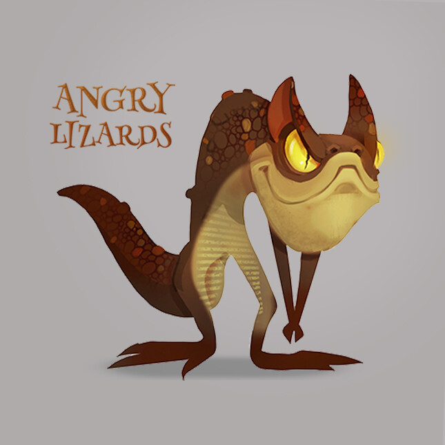 Elena Grishchenko - Angry Lizards. Character design collection.