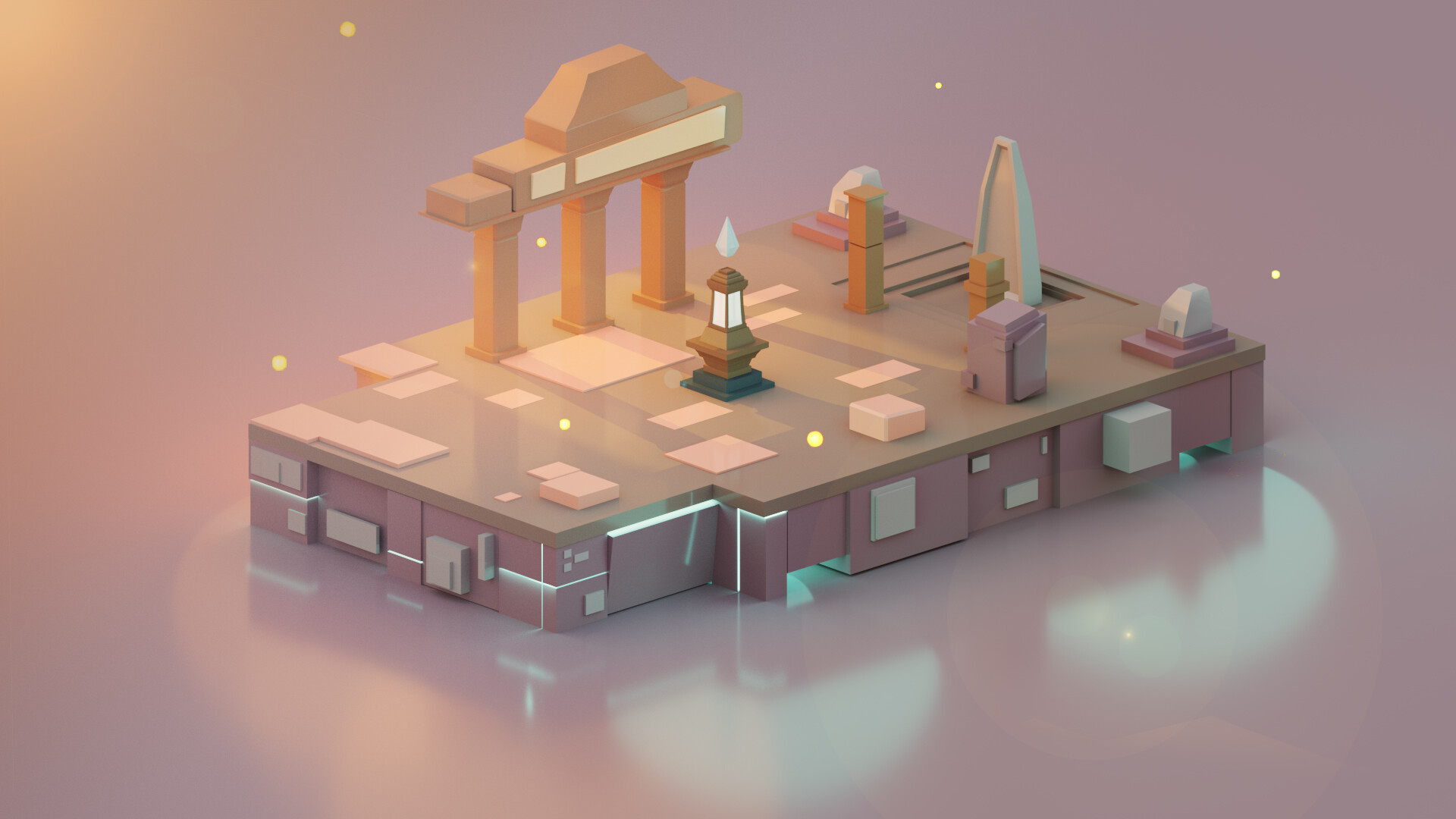 ArtStation - Low poly: Sunset Desert