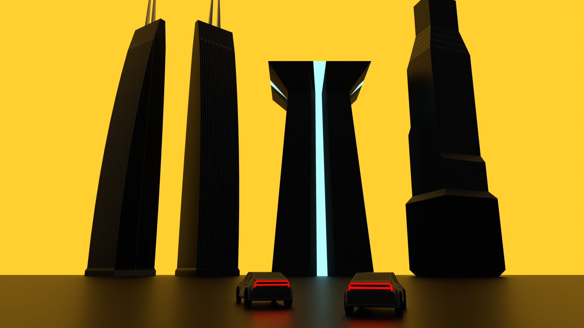 ArtStation - Cars with skyscrapers