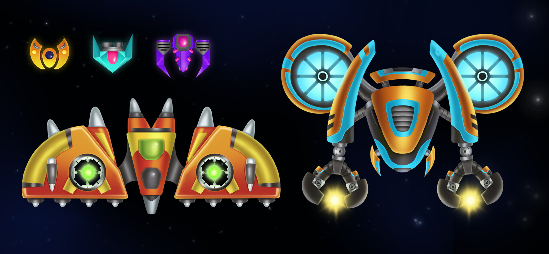 ArtStation - Space Invasion game art concept