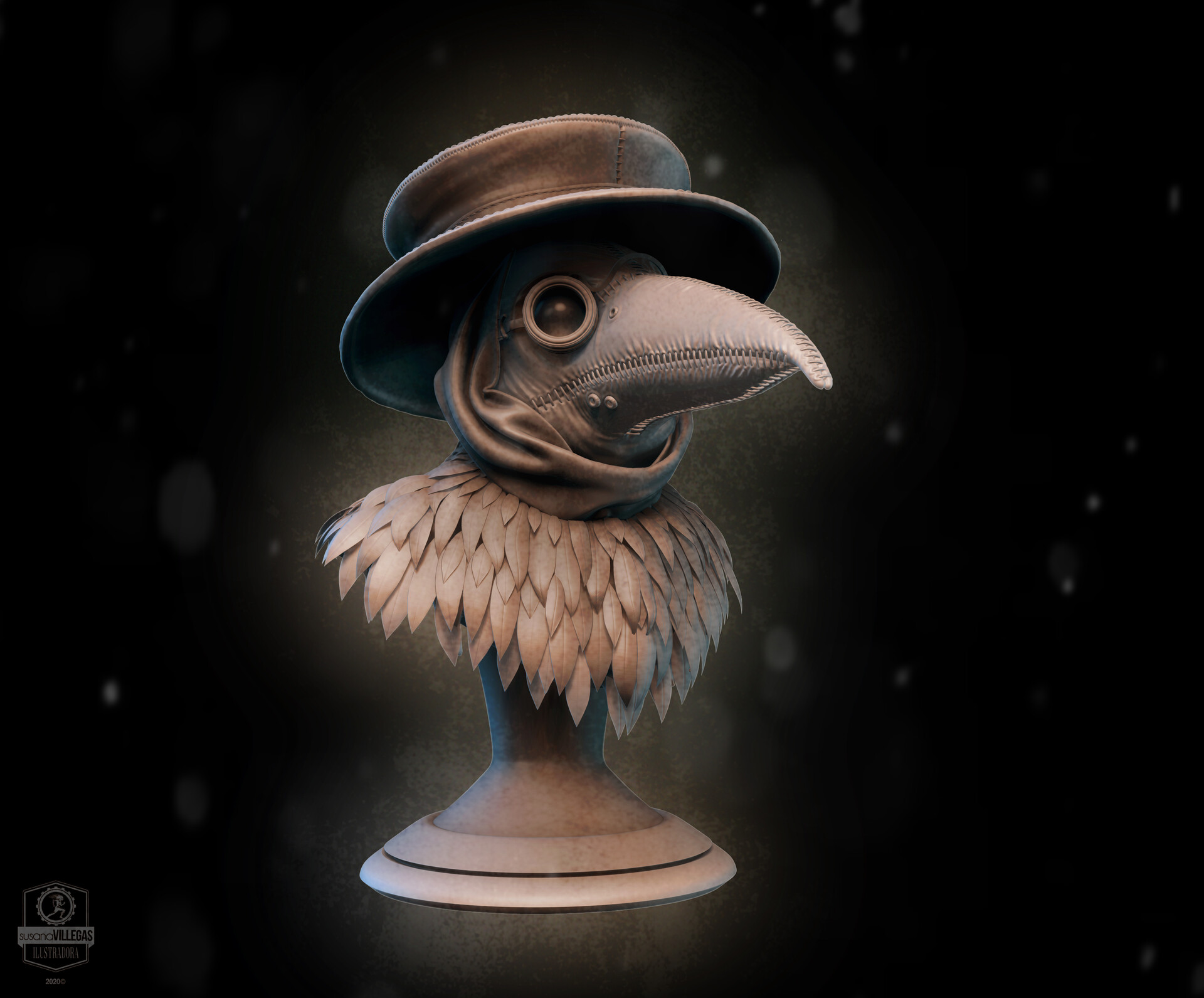 ArtStation - Bust of Crow Plague Doctor
