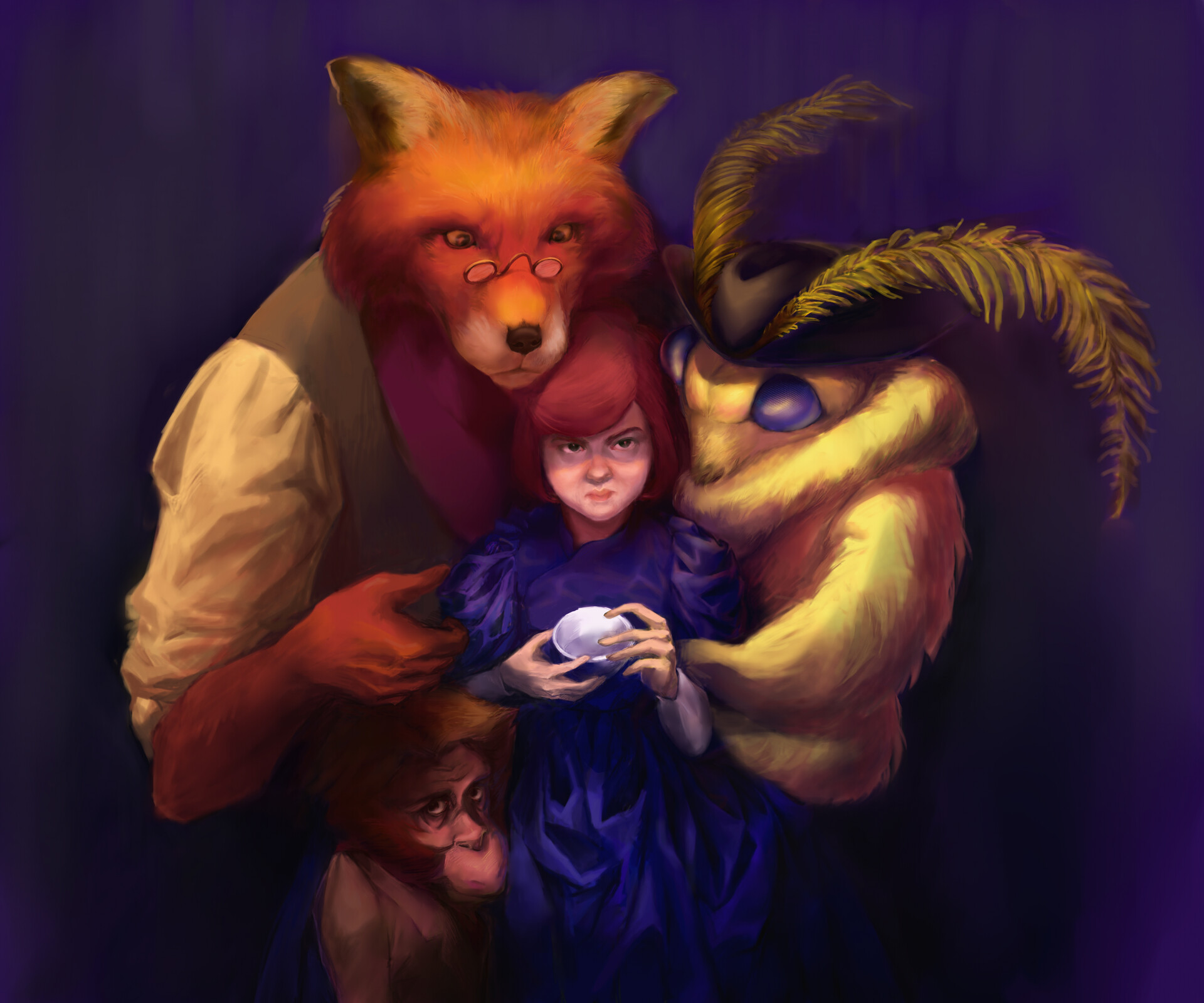 ArtStation - Alice with animals.