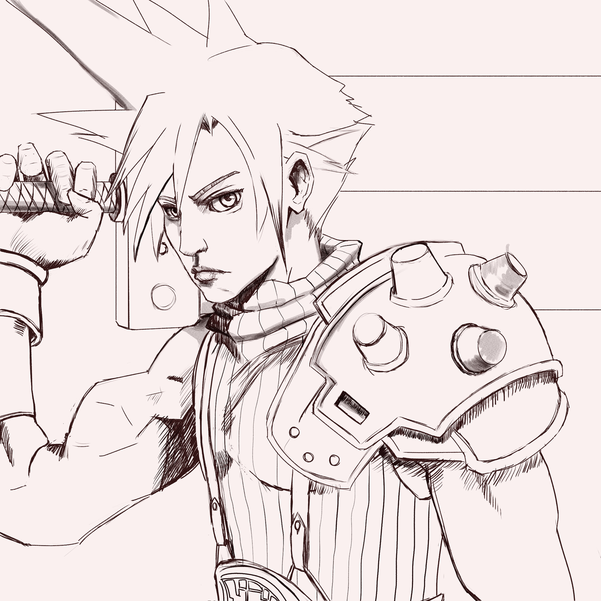 final fantasy cloud coloring pages