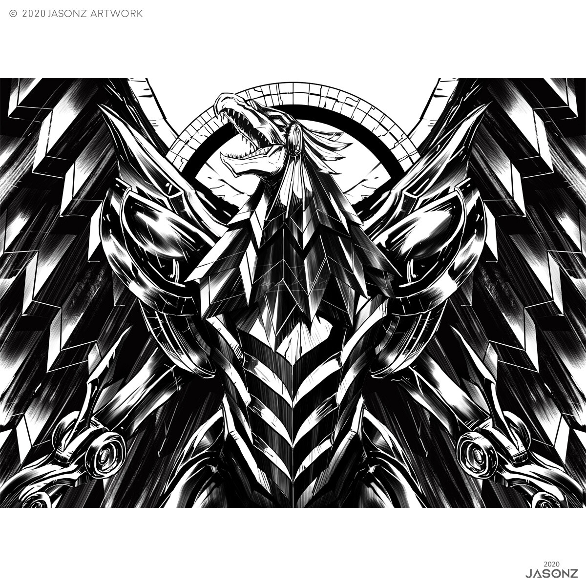 Winged Dragon Of Ra Drawing