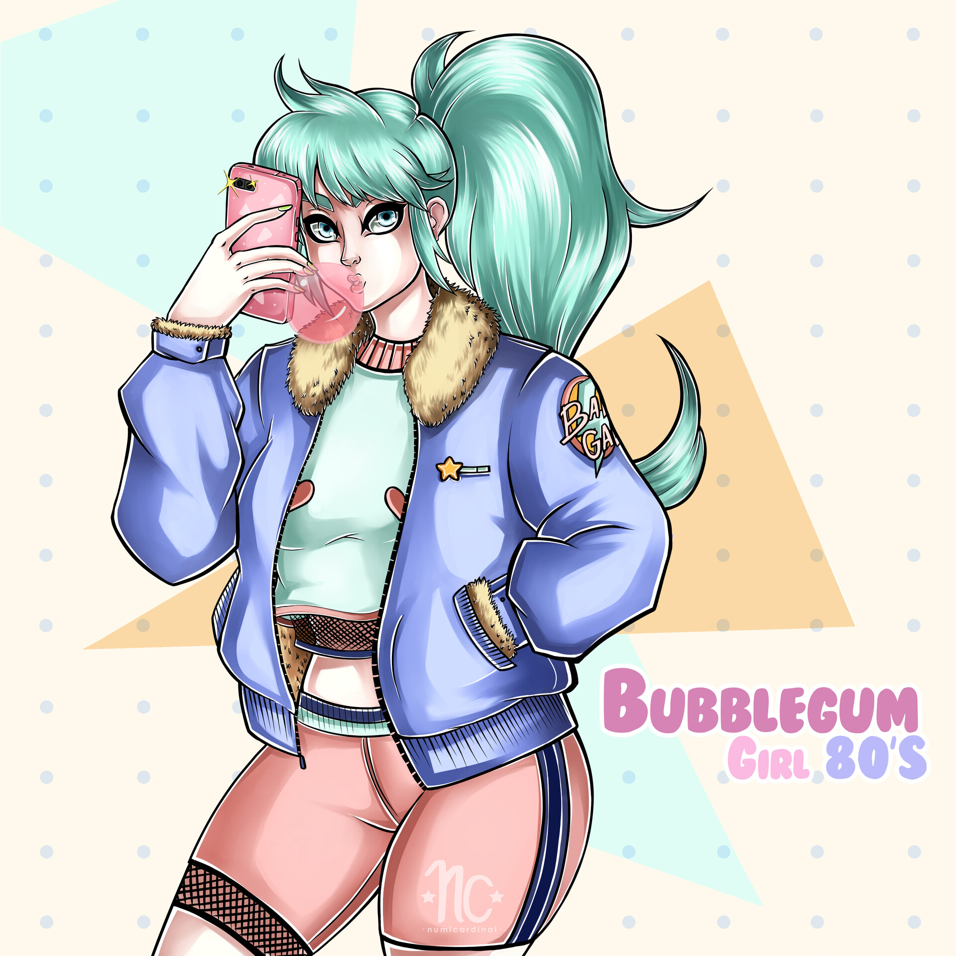 ArtStation - Bubblegum Girl 80's
