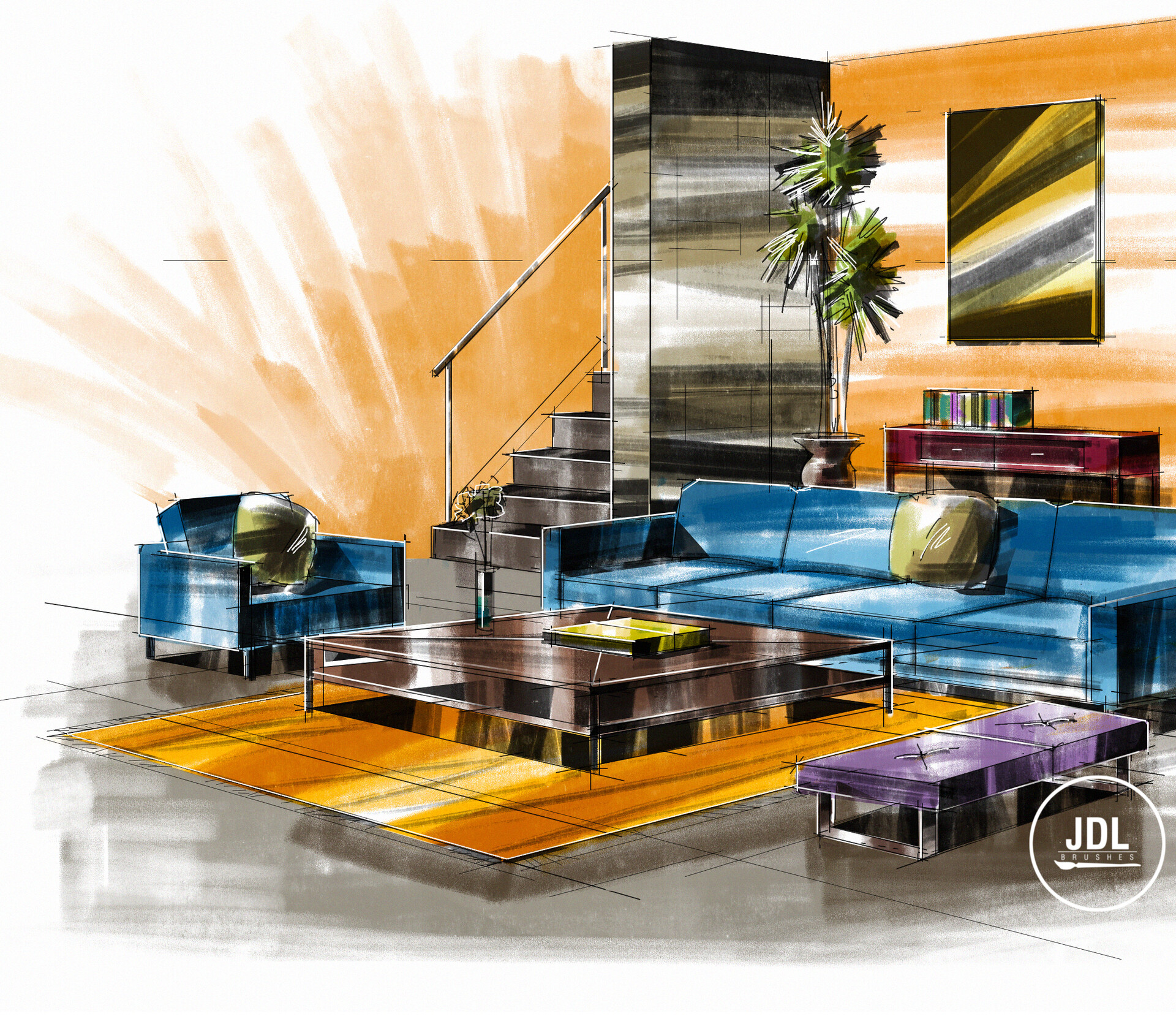 ArtStation - Interior Design Sketch