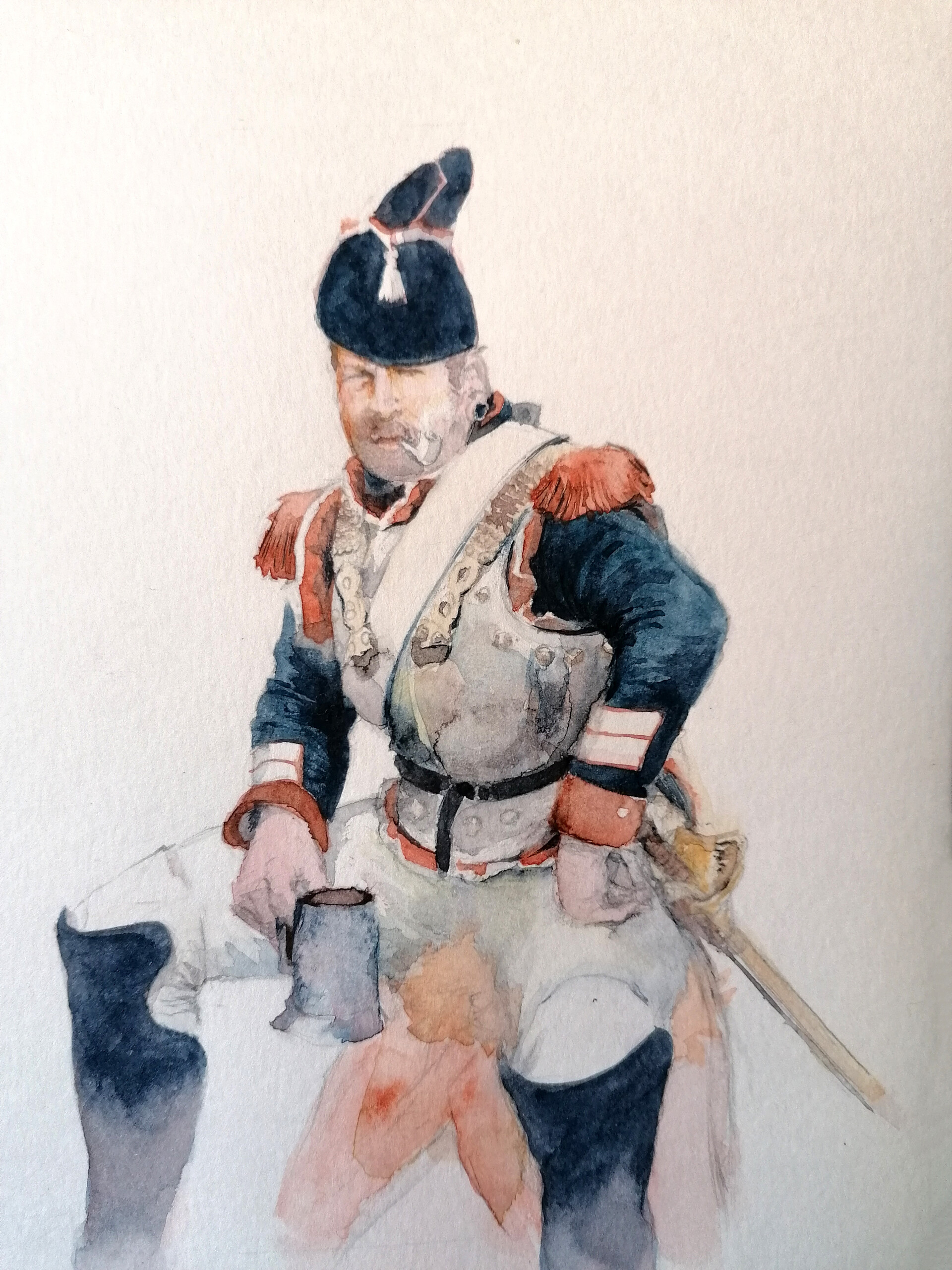 ArtStation - Napoleonic Soldier Watercolor Sketch