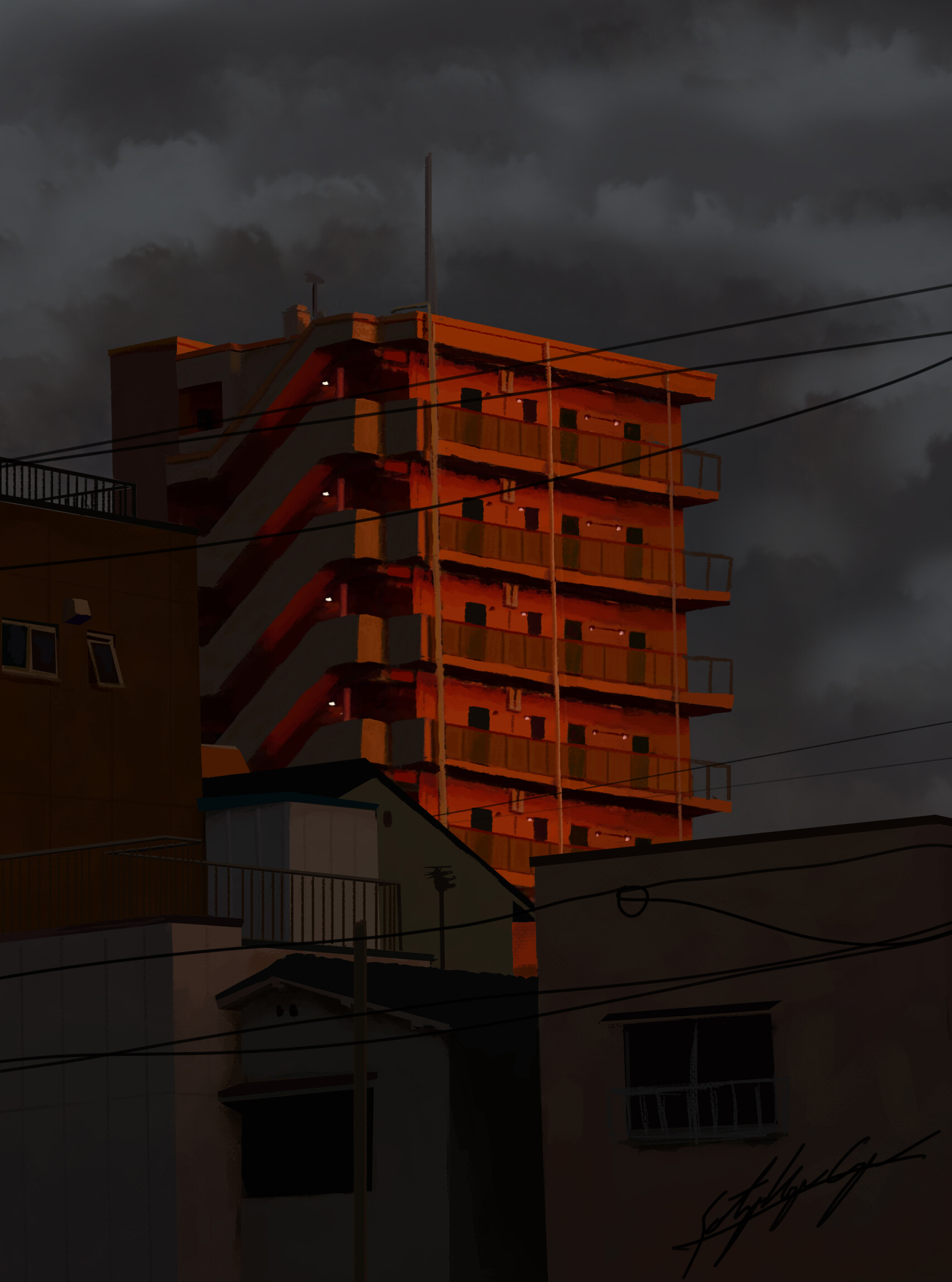 ArtStation - sunset in the city