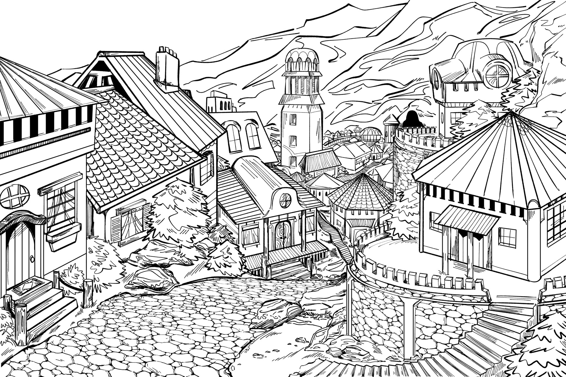 how to draw detailed backgrounds