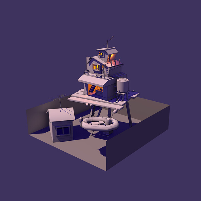 Eelyn Tan | XAC - Flooded World - Water Station Building Concept