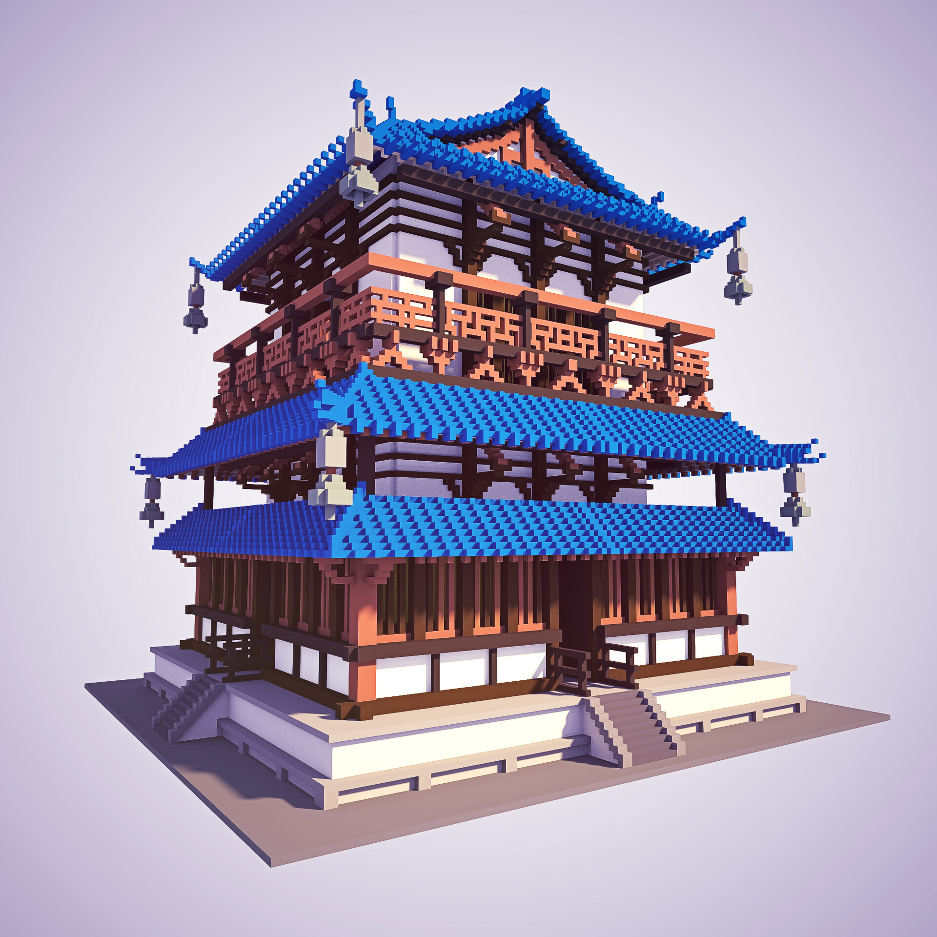 ArtStation - Temple ikaruga 3D voxel