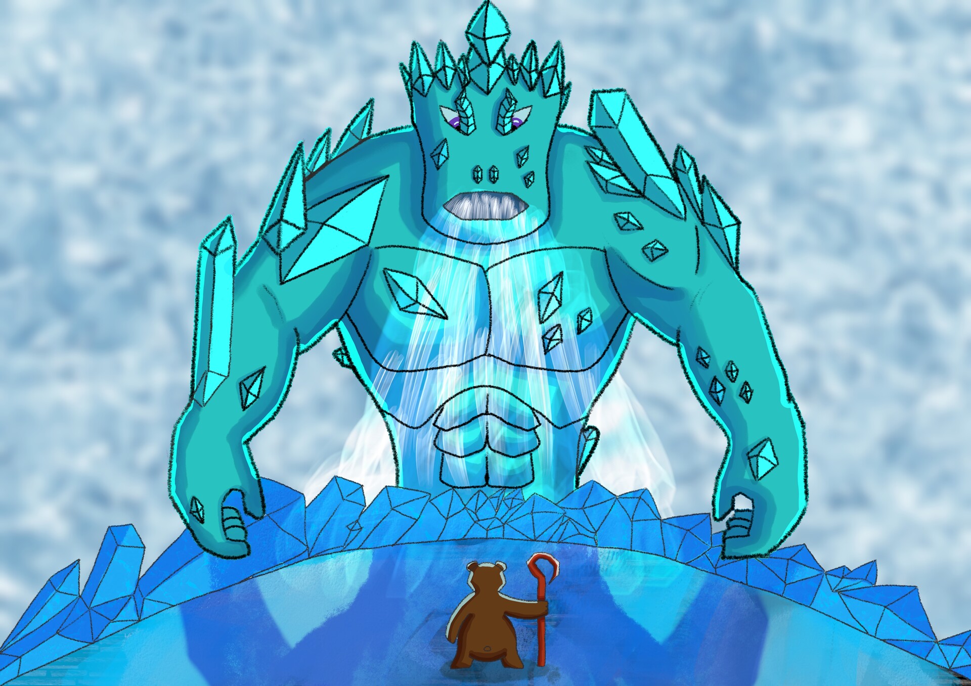 ArtStation - Ice Elemental and Master Bear