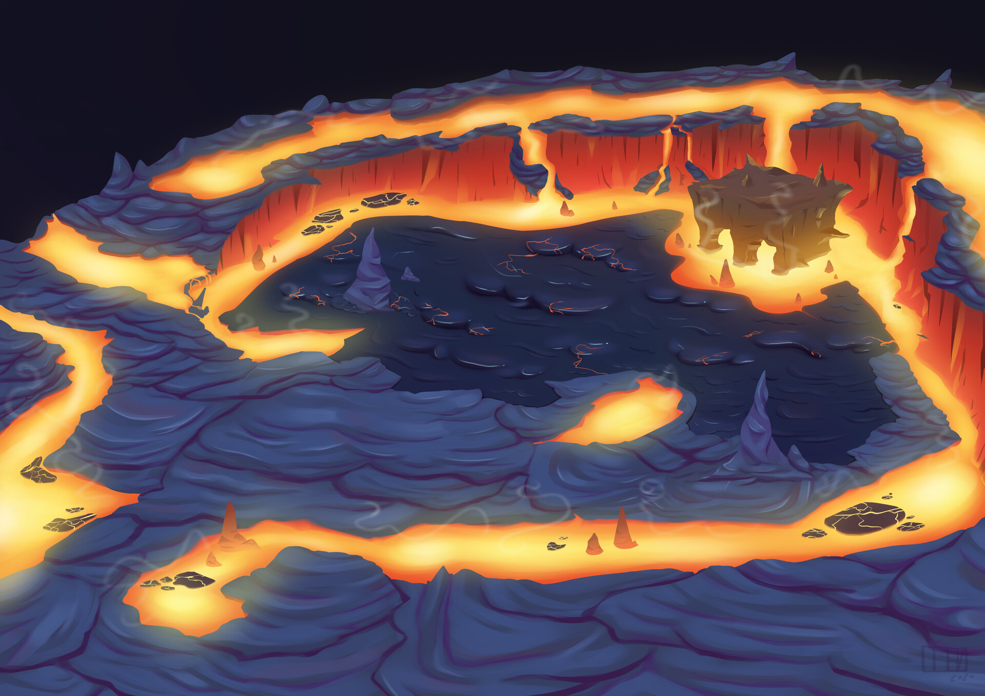ArtStation - MOBA Lava Arena