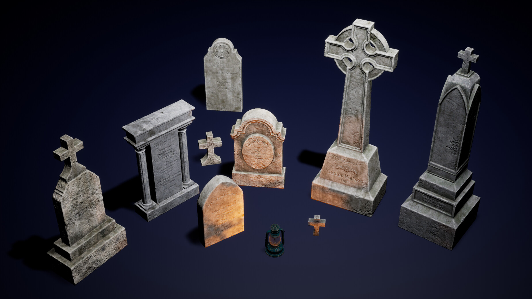 ArtStation - Graveyard Prop Set