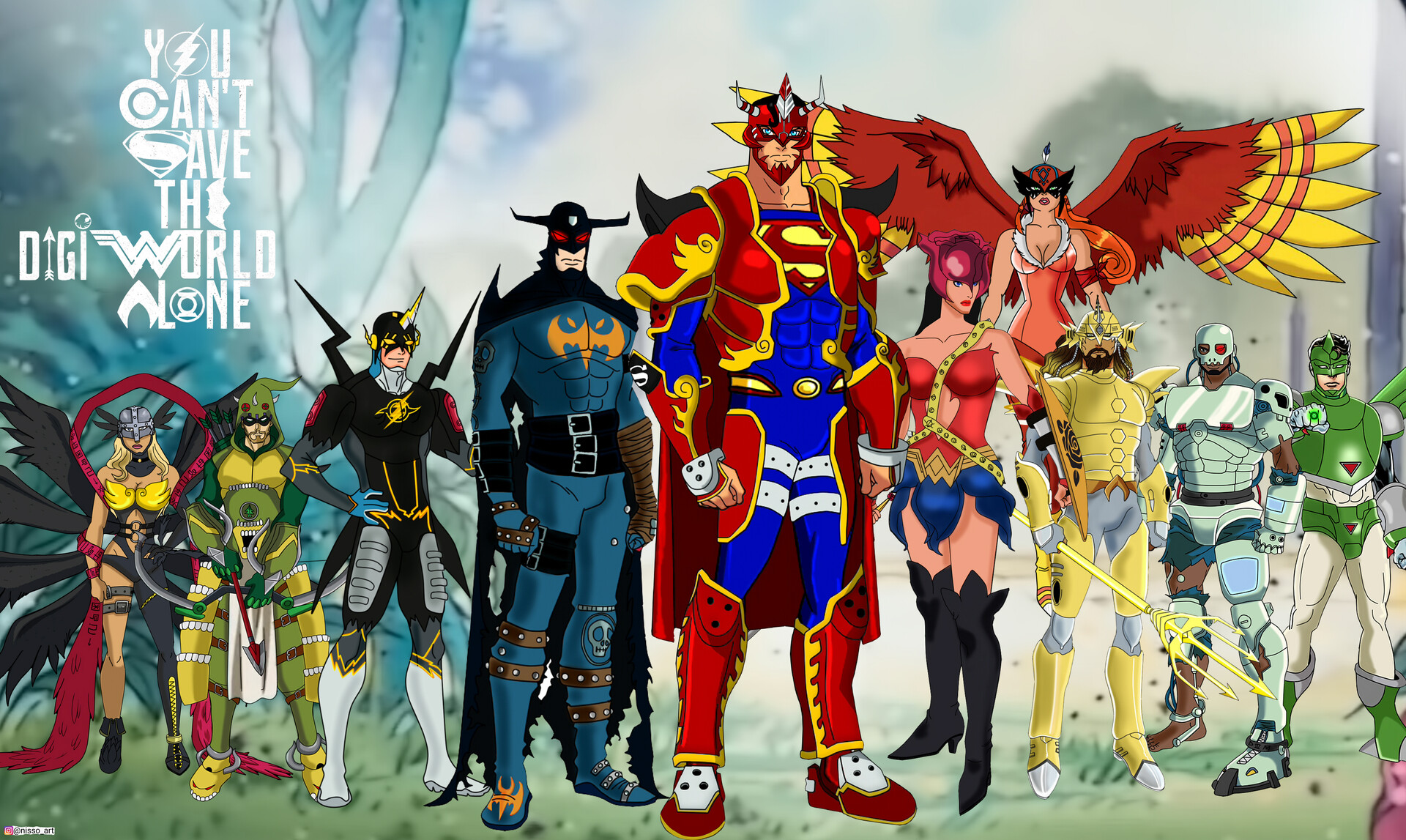 ArtStation - Digimon heroes - justice league