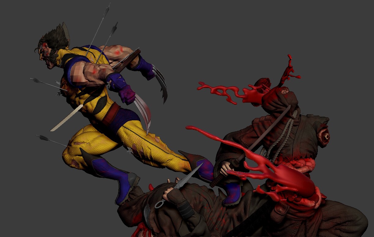 Mauro Misiewicz - WOLVERINE VS NINJAS CUSTOM FIGURE Work in progress pics
