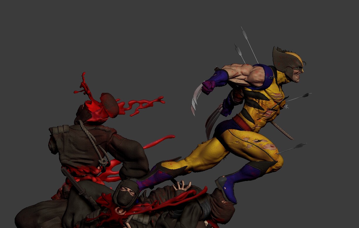 Mauro Misiewicz - WOLVERINE VS NINJAS CUSTOM FIGURE Work in progress pics