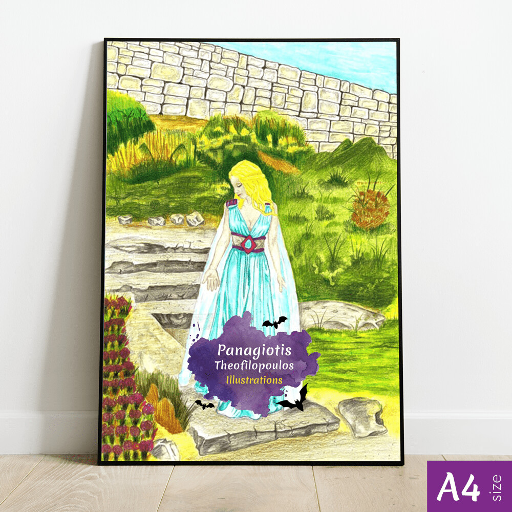 ArtStation - Blue Princess: Original A4 Artwork