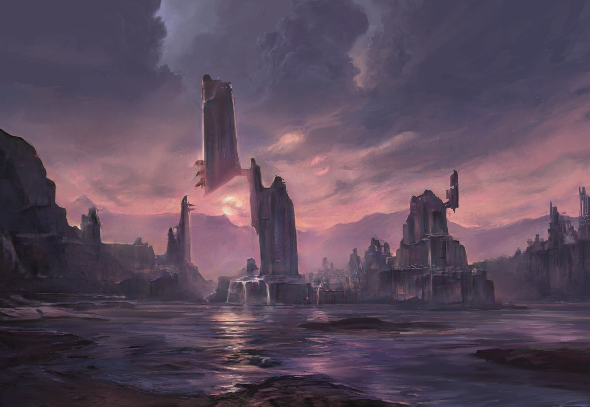 ArtStation - Destruction of a future city