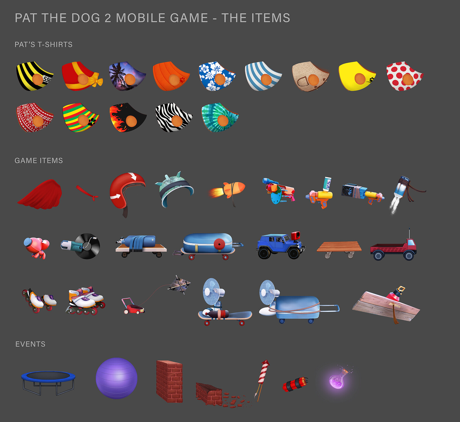 Maeva Davis - Pat the Dog - Mobile Game - Items & Characters