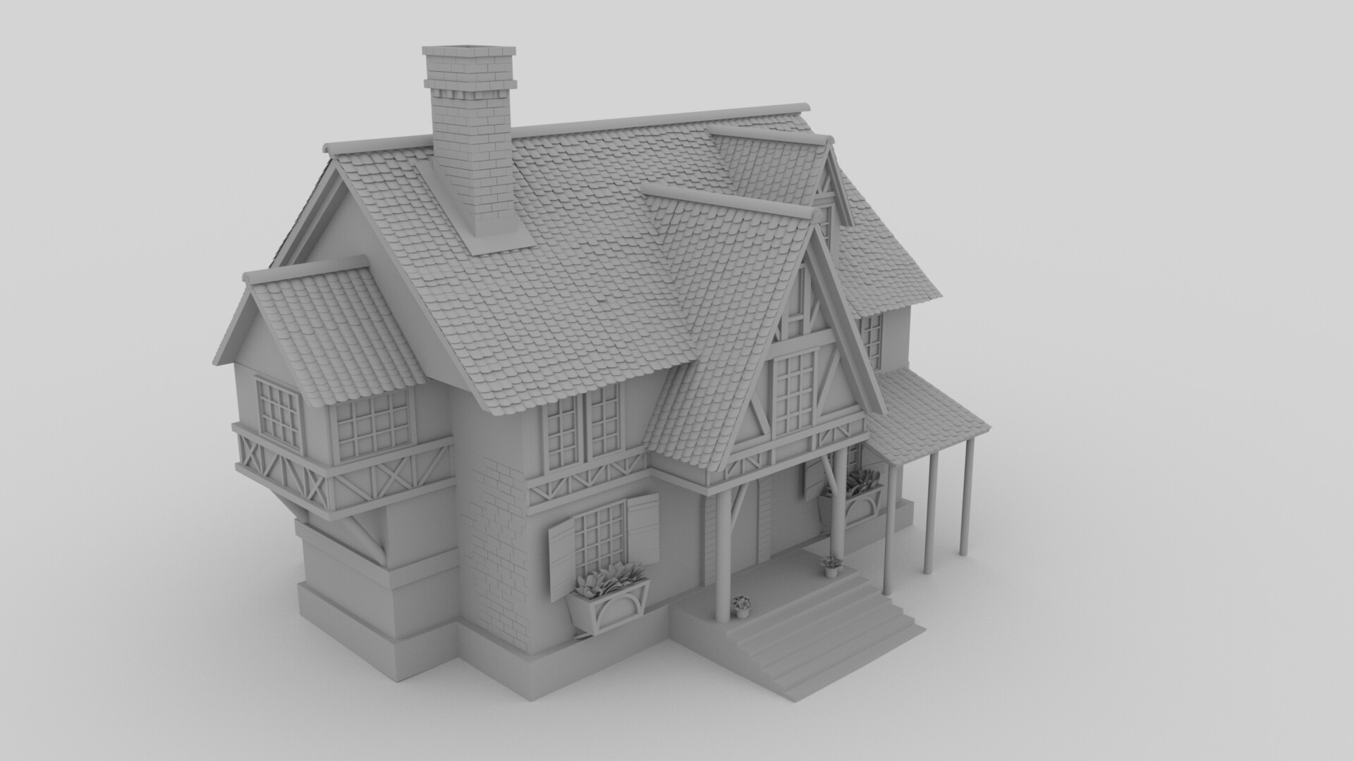ArtStation - House modeling, according to the concept of the artist