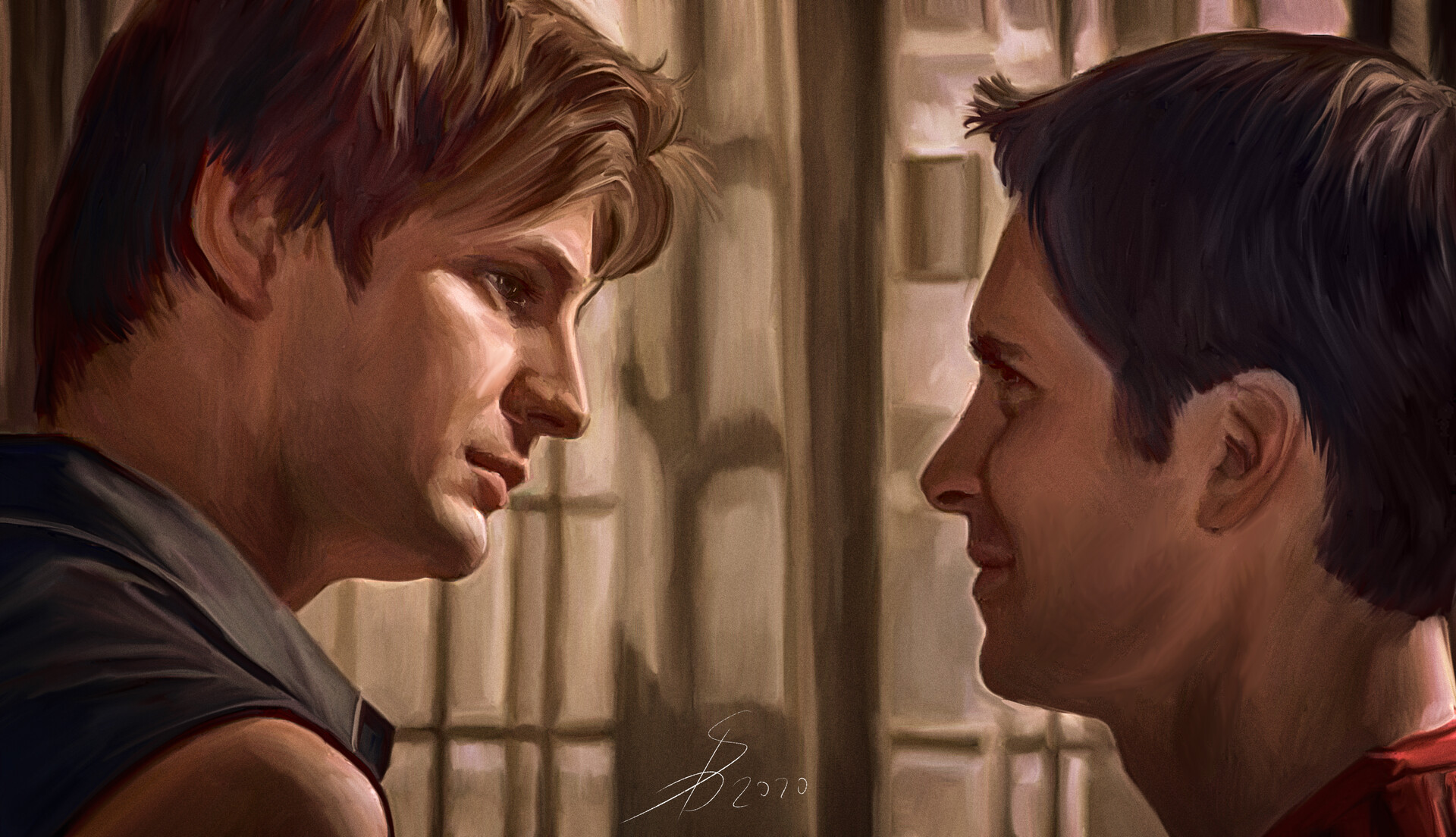 Sam Brannan - Queer as Folk. Michael and Brian. Digital illustration.