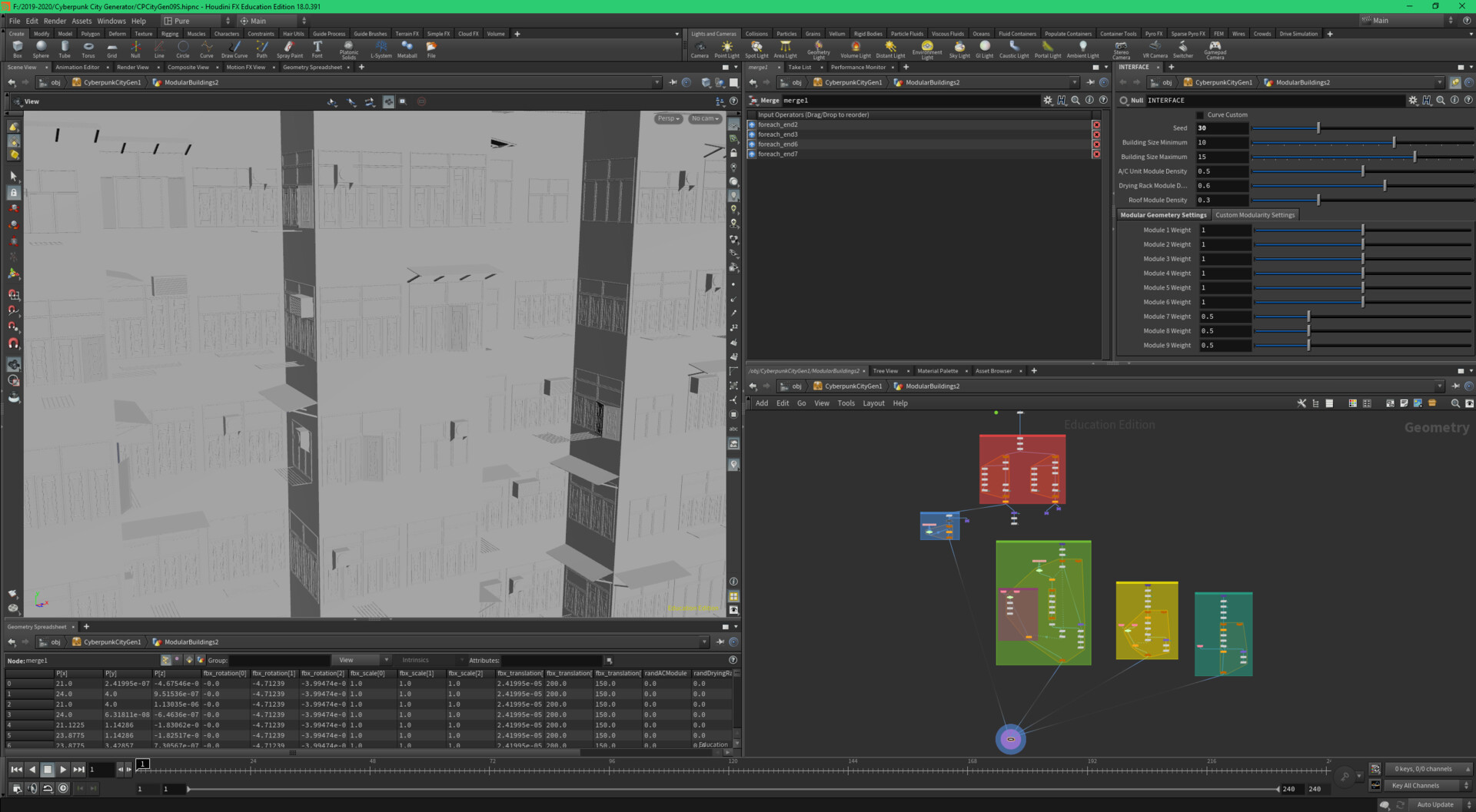 Jonathan Yu - Procedural Modular Building Generator | Houdini