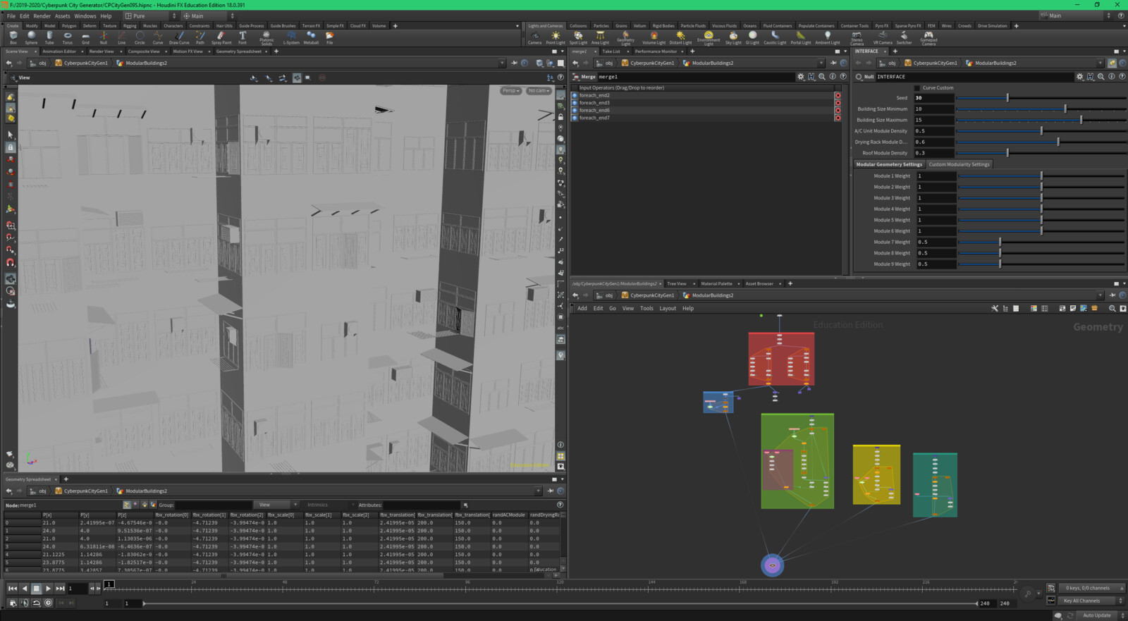 Jonathan Yu - Procedural Modular Building Generator | Houdini