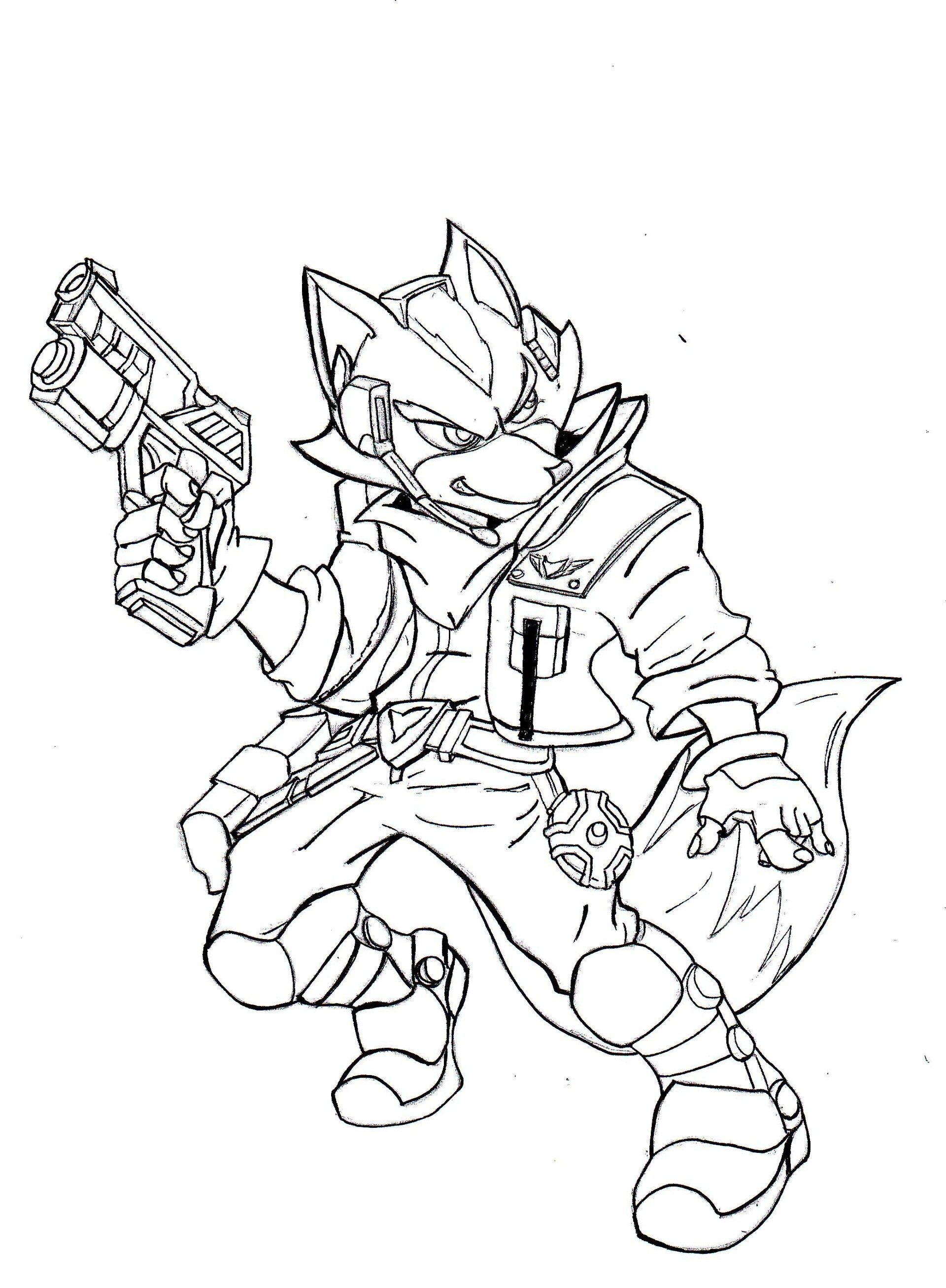 fox super smash bros coloring pages